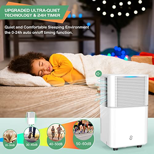HUMILABS 1500 Sq. Ft Dehumidifiers for Home and Basements,22 Pints Dehumidifiers for Large Room with Auto or Manual Drainage,0.528 Gallon Water Tank,24 Hours Timer,Dry Clothes Mode