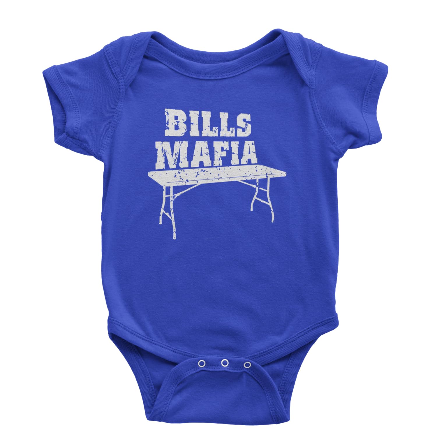Expression Tees One-Piece Bills Mafia Fan 6 Months Royal Blue Romper