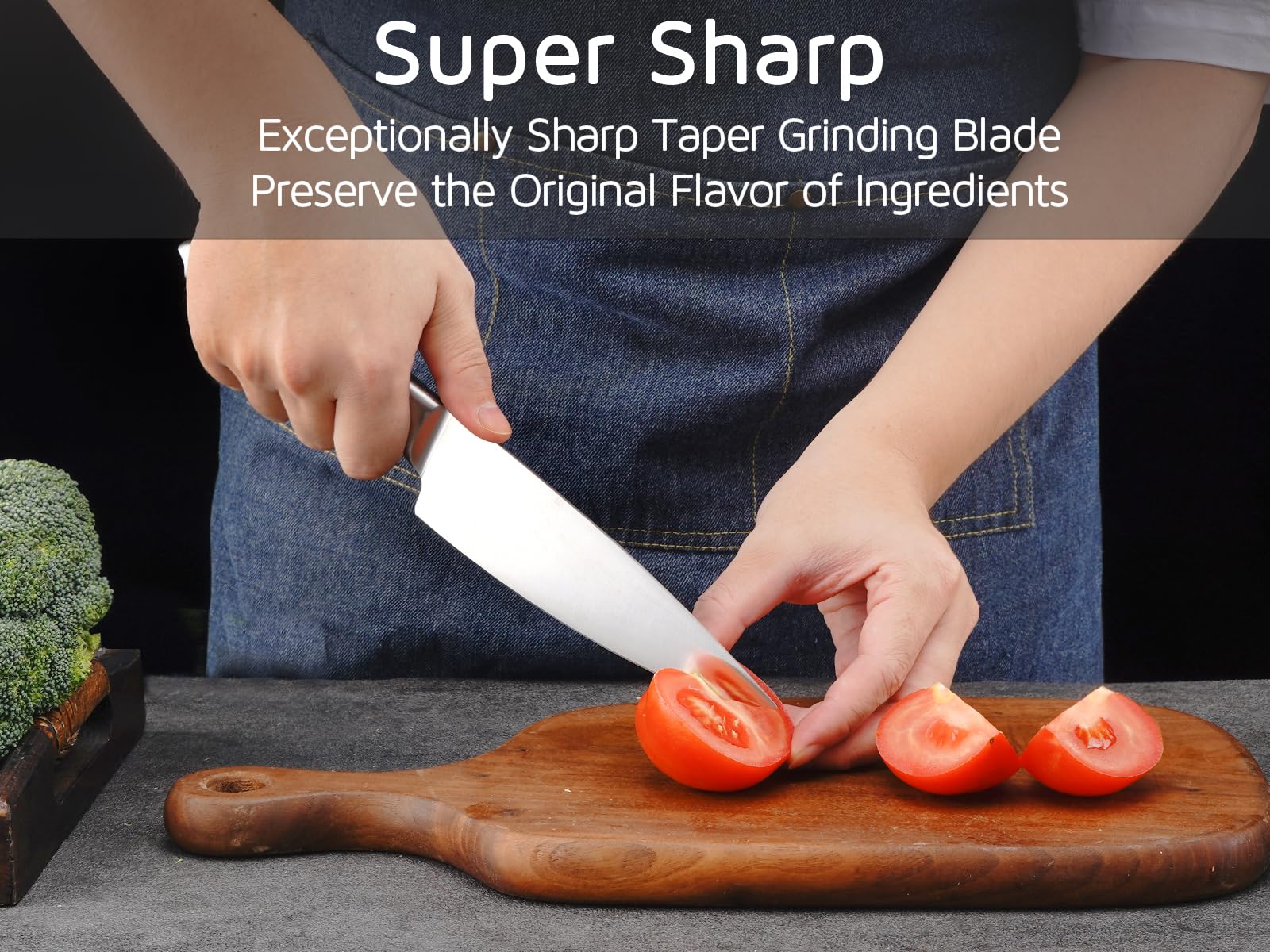 WELLSTAR Chef Knife, 6 Inch Kitchen Chef’s Knife Sharp High Carbon Stainless Steel Cooking Knife for Meat Sushi Vegetable Fruit Cutting Slicing Dicing, Useful Kitchen Gadget