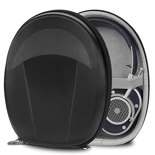 Geekria Shield Case Compatible with Master & Dynamic MH40, MW65, MW60, M&D MW50+, MG20 Wireless Headphones, Replacement Protective Hard Shell Travel Carrying Bag with Cable Storage (Black)