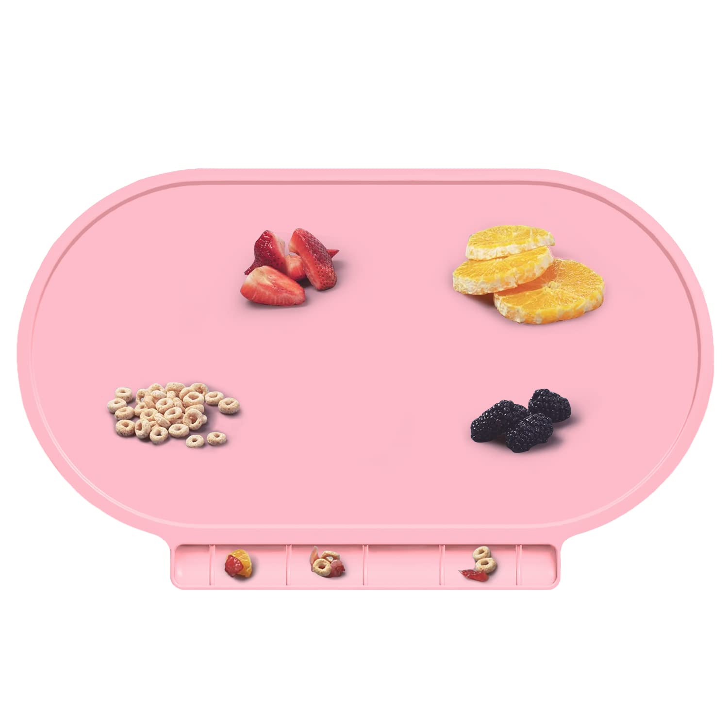 Silicone Baby Placemat, Food Catching Toddler Placemats for Kids Baby,Baby Pink