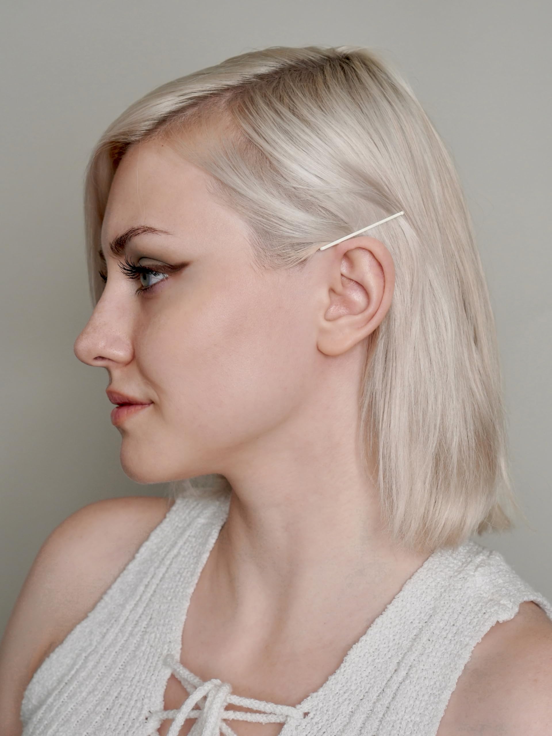 Heliums Bobby Pins - Light Ash Blonde - 2 Inch Wavy Hair Pins, Matte Metallic Color Blends with Light Ash Blonde Hair, 48 Count
