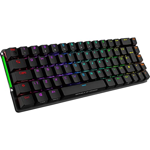 ASUS ROG Falchion NX 65% Wireless RGB Gaming Mechanical Keyboard | ROG NX Blue Clicky Switches, PBT Doubleshot Keycaps, Wired / 2.4G Hz, Touch Panel, Keyboard Cover Case, Macro Support