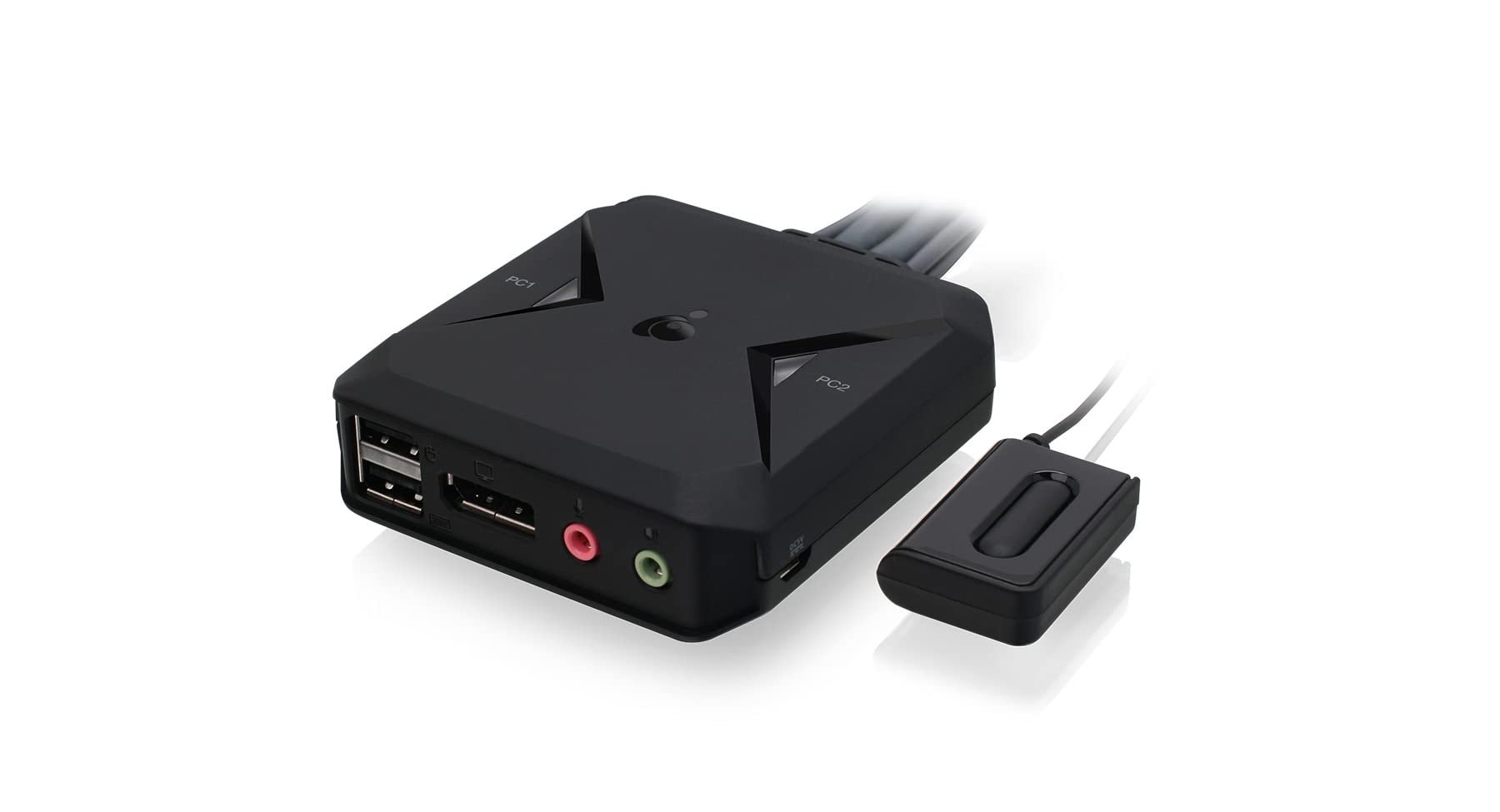 IOGEAR 2-Port USB DisplayPort Cable KVM Switch - 4K 30Hz - Remote Switch Button - Plug n Play - USB Expandable With USB Hub - 7.1 HD Audio - Mac Win - GCS52DP