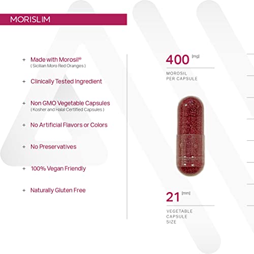 Anew Vita Morislim w/Morosil | Antioxidant Boost | Immunity Support | Moro Red Orange | 60 Vegetable Capsules | Non-GMO | Gluten Free | Made in USA