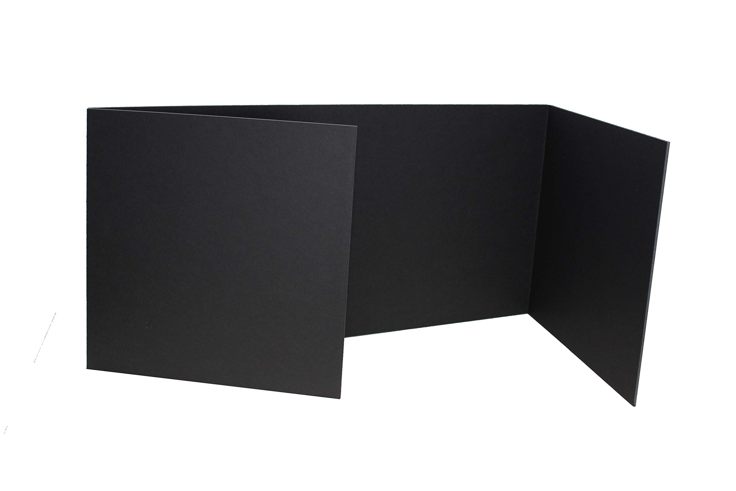 Flipside Products 12”x 48” Black Foam Study Carrel, Privacy Boards, Student Privacy and Focus Booth for The Classroom, Desk Divider Cubby for Tests, Made in USA - 24 Pack