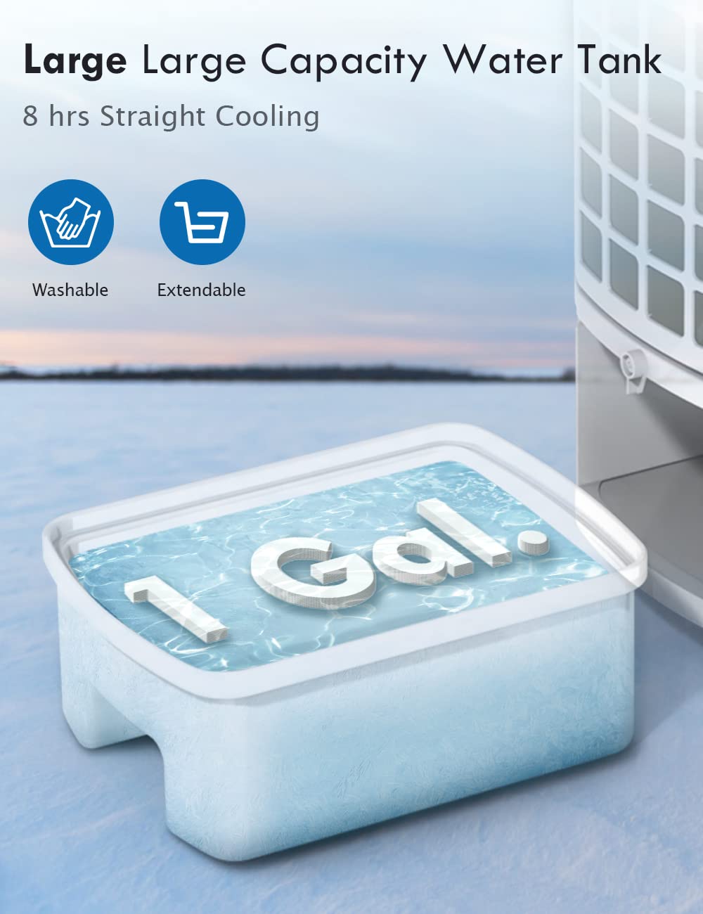 BREEZEWELL 3-IN-1 Evaporative Air Cooler, Portable Air Conditioner Fan/Humidifier with Ice Box, 12H Timer&Remote Control,Ultra-quiet,65° Oscillating Personal Evaporative Cooler for Room Home&Office