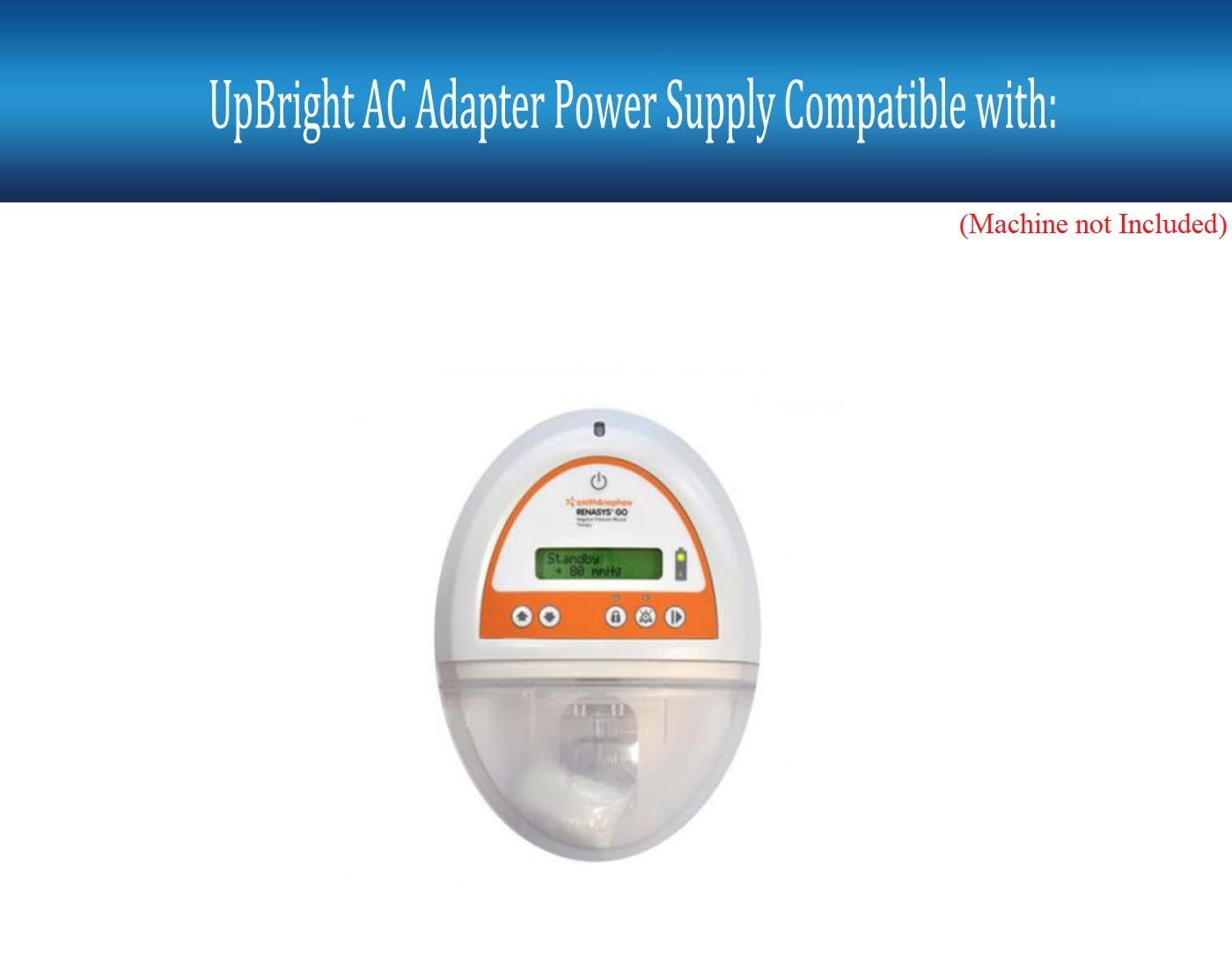 UpBright 21V AC/DC Adapter Compatible with Smith & Nephew Renasys Go REF 66801244 66801496 66800164 Negative Pressure Wound Therapy 66801558 66800161 66800696 DTM36-21-3A5SN 1.71A Power Supply Charger