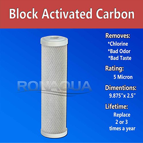 6 Block Activated Carbon 5 Micron Water Filters Set WELL-MATCHED with WFPFC8002, WFPFC9001, WHCF-WHWC, WHEF-WHWC, FXWTC, SCWH-5