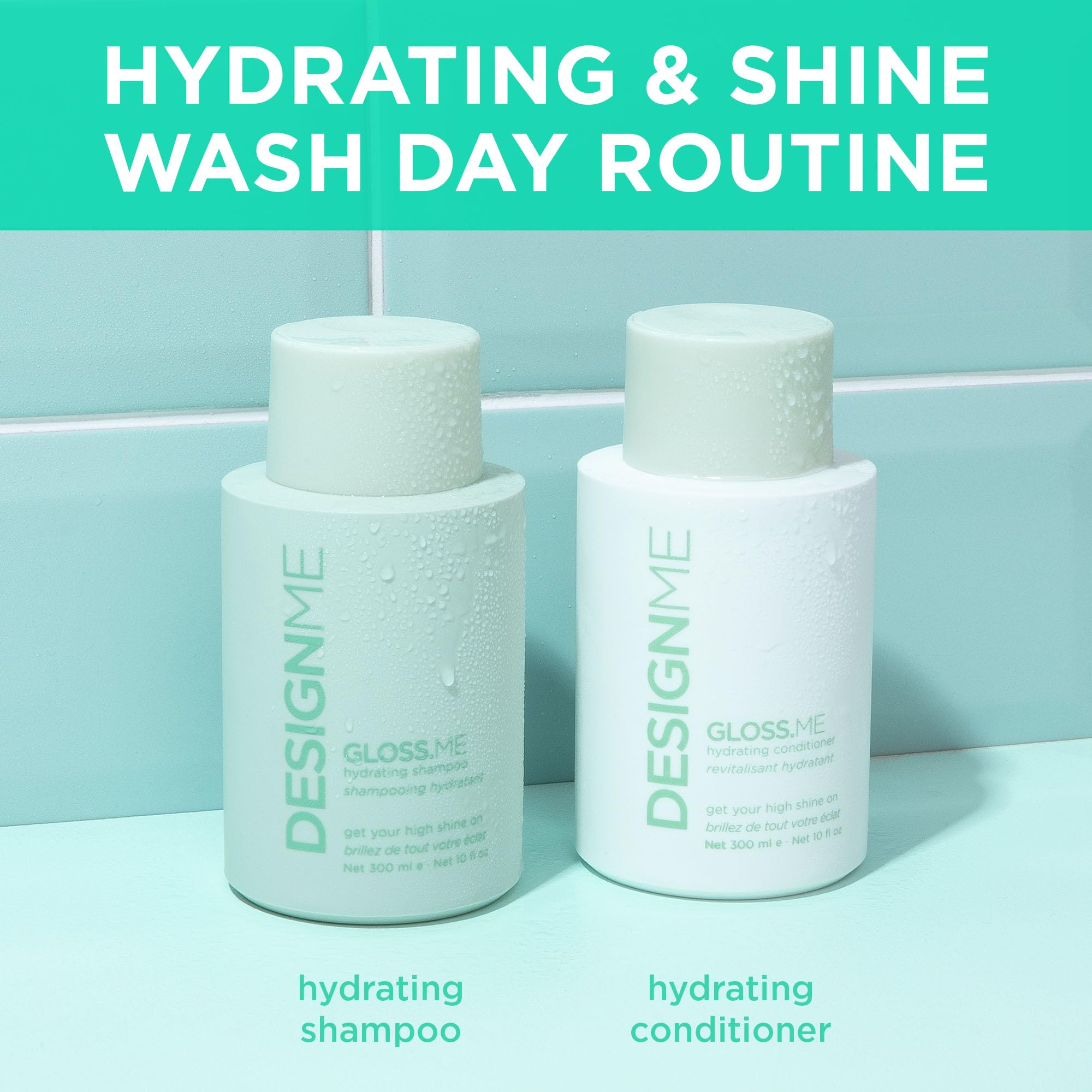 GLOSS.ME Hydrating Shampoo by DESIGNME | Hemp & Argan Oil Shampoo Adds Softness & Shine | Straight, Wavy, or Curly Hair Shampoo | Sulfate-Free & Color-Safe Moisturizing Shampoo for Dry Hair, 10 Fl Oz