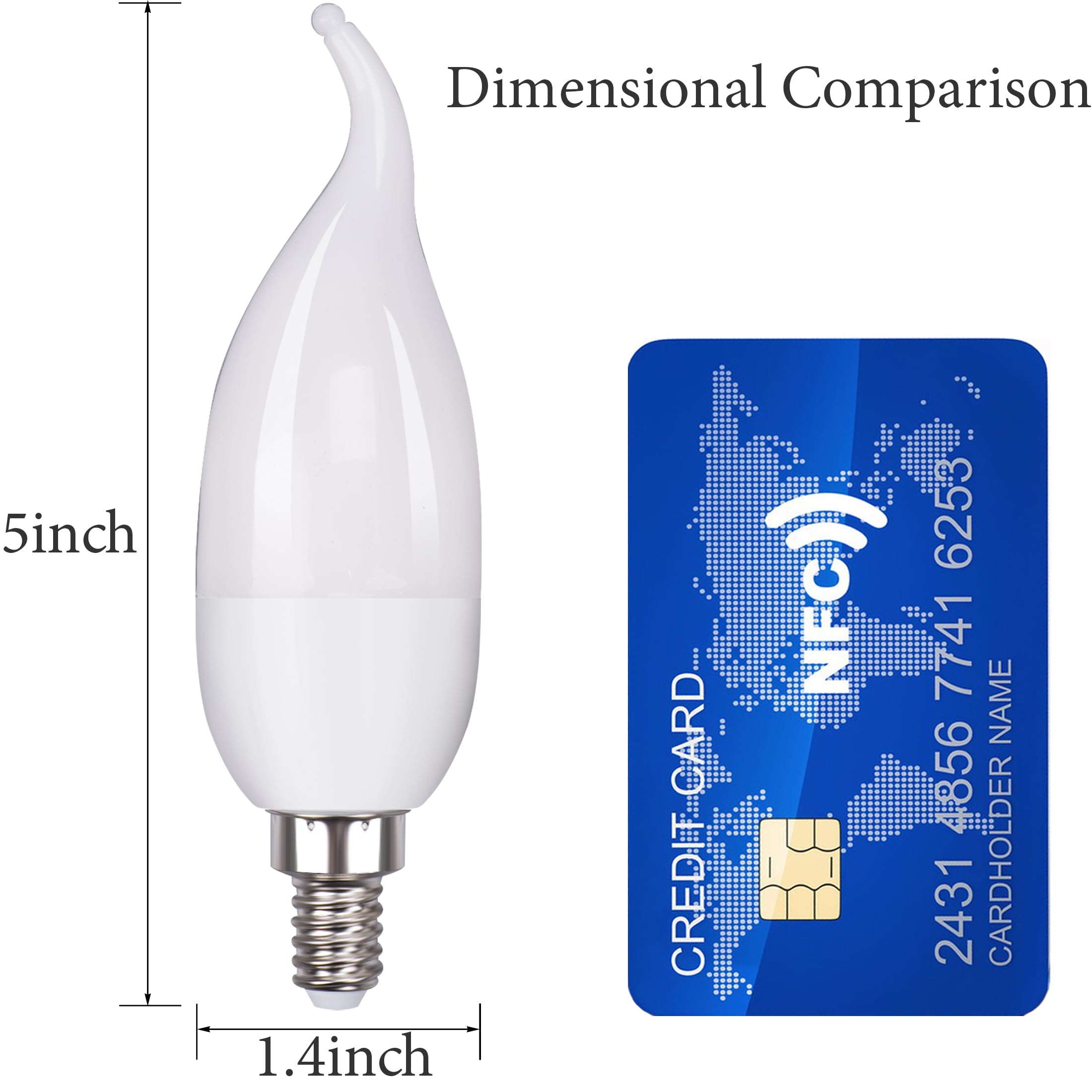 OHLGT E12 Flame Bulbs 4 Packs, 3 Mode LED Candelabra Flame Light Bulb 2.0 Watt Warm White Chandelier Flame Bulbs,1800k Candle Light Bulbs, Flame Tip for Christmas Party Decorations