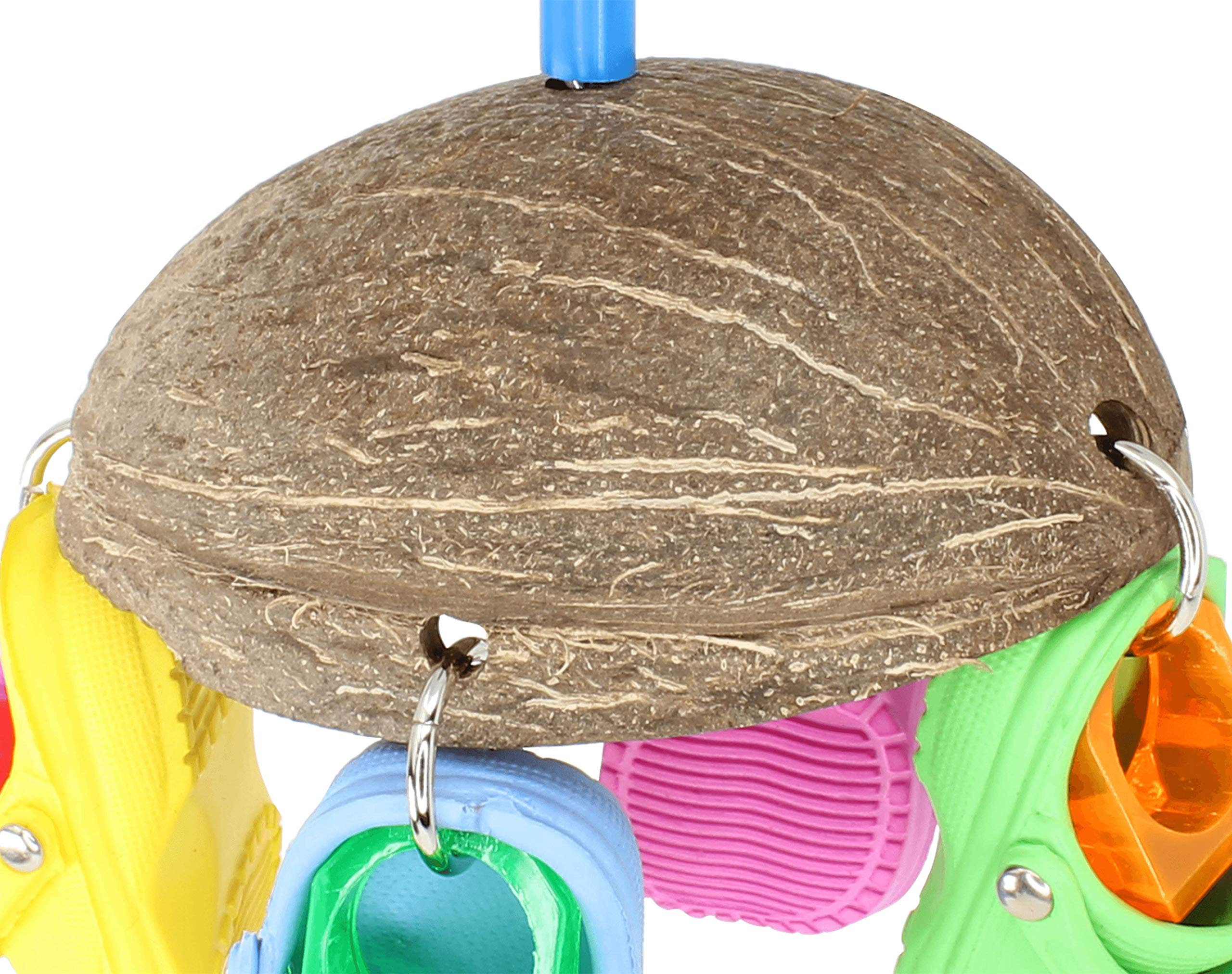 Bonka Bird Toys 1784 Coco Sandal Colorful Natural Chew Pull Hanging Parrot African Grey Cockatoo Cockatiel Parrotlet
