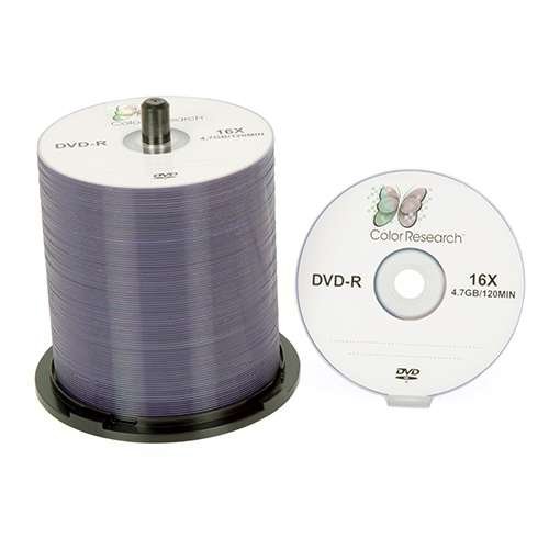 Color Research 100 Pack DVD-R Blank Media