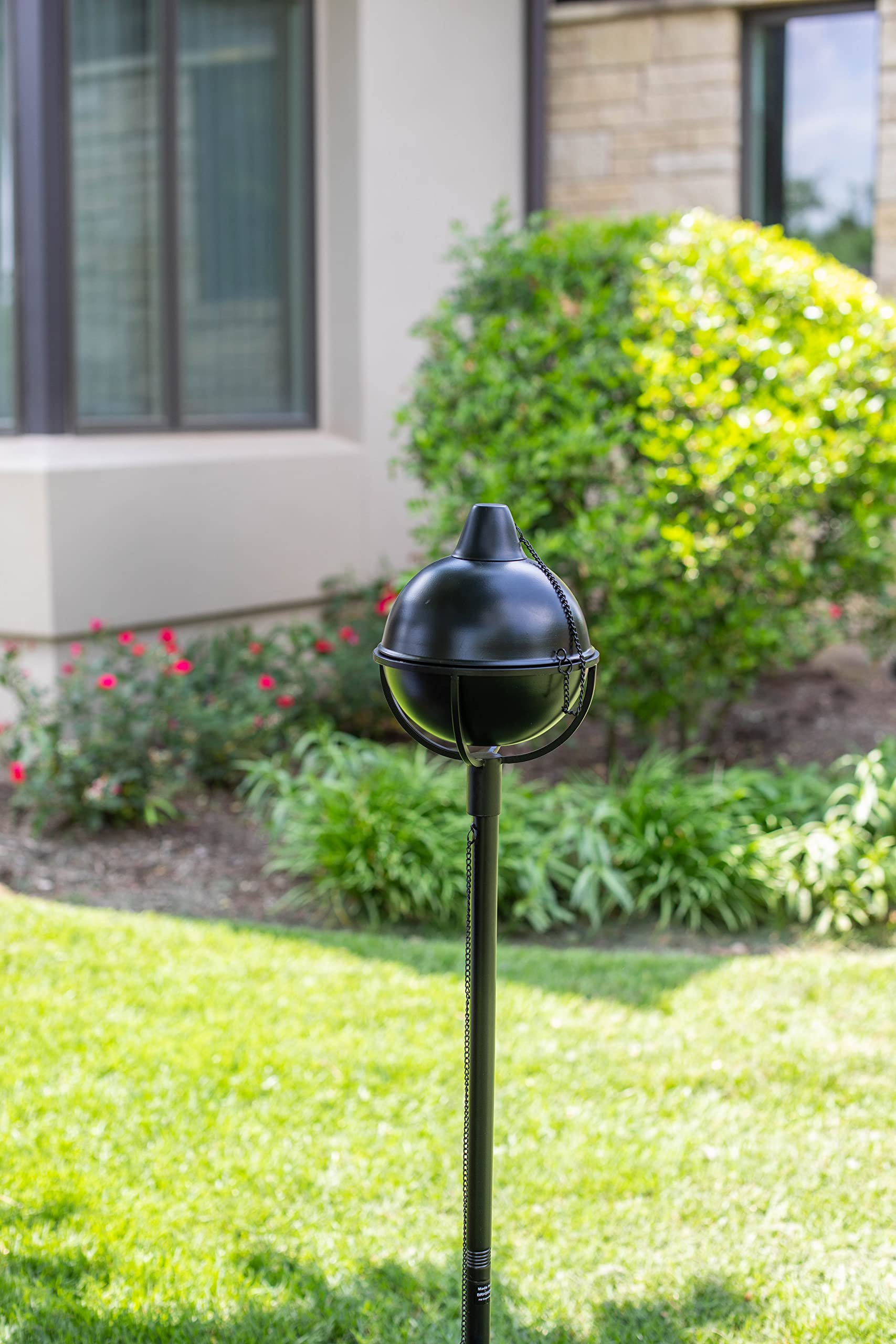 BIRDROCK HOME Outdoor Torches - Durable Construction, Modern Design, Weather Resistant, Citronella Oil Compatible, Ideal for Backyards, Patios, Pathways - Bora Bora Black, 4 Pack