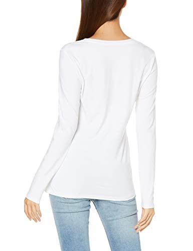 Amazon Essentials Women's Classic-Fit Long-Sleeve Crewneck T-Shirt (Available in Plus Size), White, X-Large