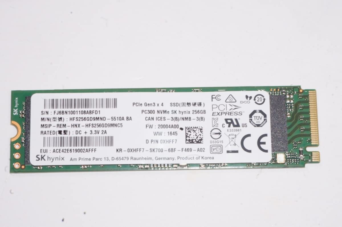 FMB-I Compatible with XHFF7 Replacement for Dell 256gb Pcie Nvme Ssd Internal Drive