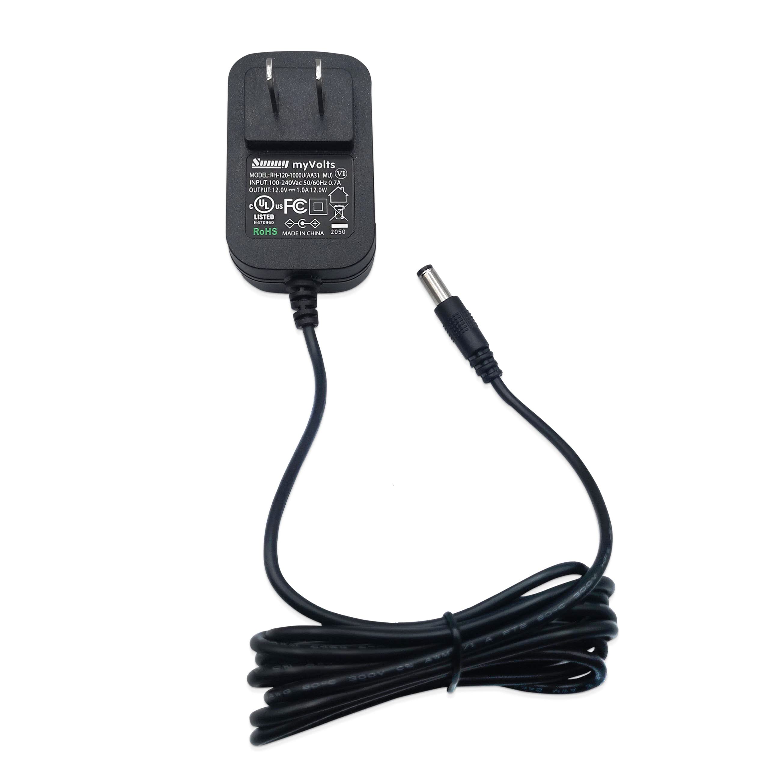 MyVolts 12V Power Supply Adaptor Compatible with/Replacement for Hamzer 61 Key Keyboard - US Plug