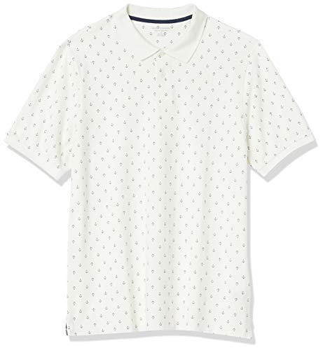 Amazon Essentials Men's Regular-Fit Cotton Pique Polo Shirt, Navy/White, Anchor, XX-Large