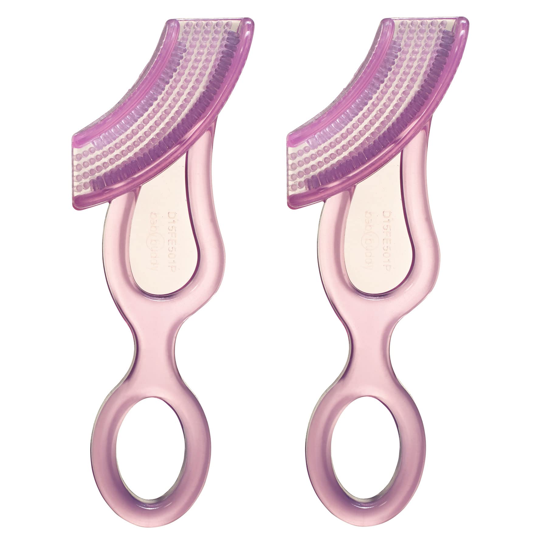 Brilliant Oral Care Baby’s First Toothbrush, Smooth Silicone Bristles Gently Clean Tender Teeth and Gums, for Ages 4+ Months, Pink, 2 Count