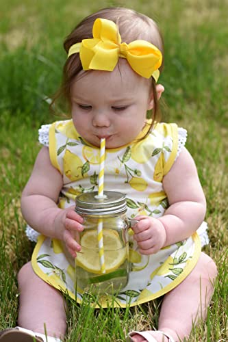 BapronBaby Fresh Lemon Bapron - Soft Waterproof Stain Resistant Bib - Machine Washable - 6m - 5yr - (Sz Baby/Toddler 6m-3T)