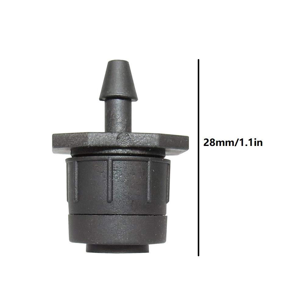 Lxcom Lighting 100 Pcs Irrigation Drippers Adjustable Drip Emitter Micro Spray 360 Degree Full Circle Pattern Water Flow Irrigation Drippers Sprinkler Drip Watering System Parts Drip Irrigation(Black)
