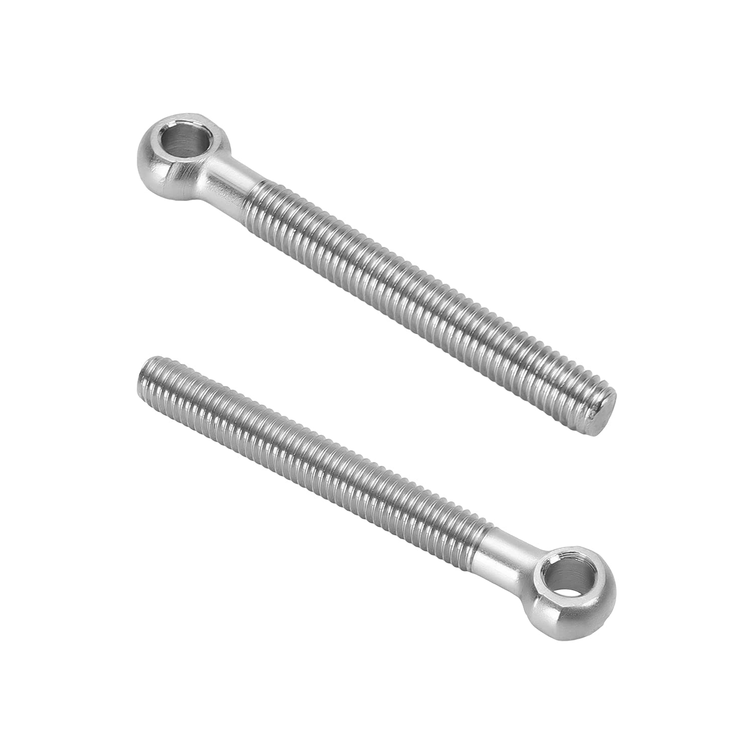 MroMax M8x70mm Machinery Shoulder Swing Lifting Eye Bolt 304 Stainless Steel Metric Thread Silver 2pcs