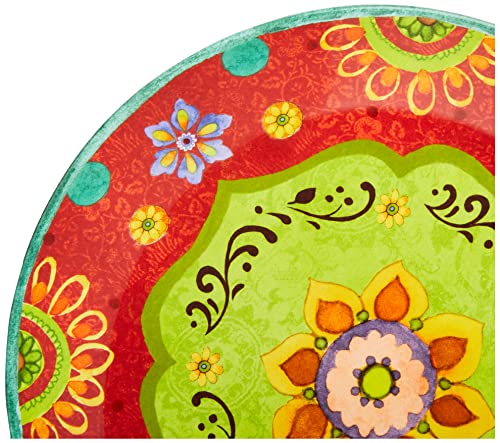Certified International Tunisian Sunset 9" Dinner Plates, Set of 4, 10.5", Multicolor