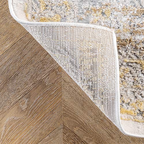 nuLOOM Shaunte Vintage Speckled Area Rug, 5' Round, Gold