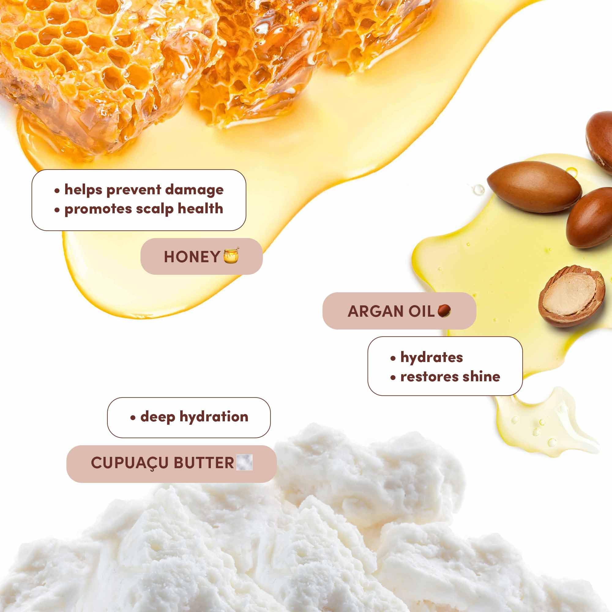 MIZANI Moisture Fusion Intense Moisturizing Mask - Restores Hydration in Curls & Coils, Deep Conditioning Hair Mask For Dry Hair, Moisturizes Without Buildup, With Argan Oil & Honey