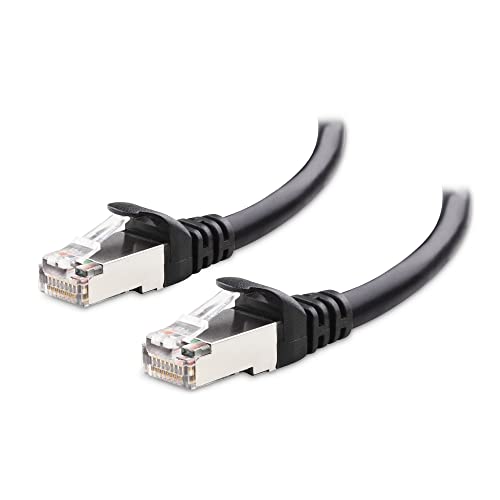 Cable Matters 10Gbps Snagless Long Shielded Cat6A Ethernet Cable 50 ft (SSTP, SFTP Shielded Ethernet Cable, Shielded Cat6 Cable, Cat 6 Shielded Network Cable) in Black