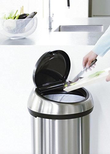 Brabantia 402609 Touch Trash Can, 16 gallon/60 L, Brilliant Steel