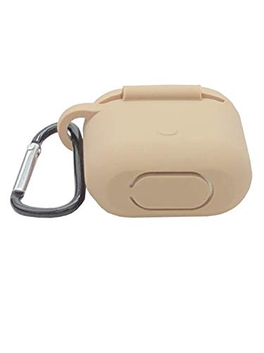 AirPods Case,with Keychain Easy Outdoors,HappyCover Thicken Shockproof 360° Protective Silicone Cover Skin with Integrated Dust Plug Compatible for Airpods Charging Case 2 & 1 (Milk Tea)