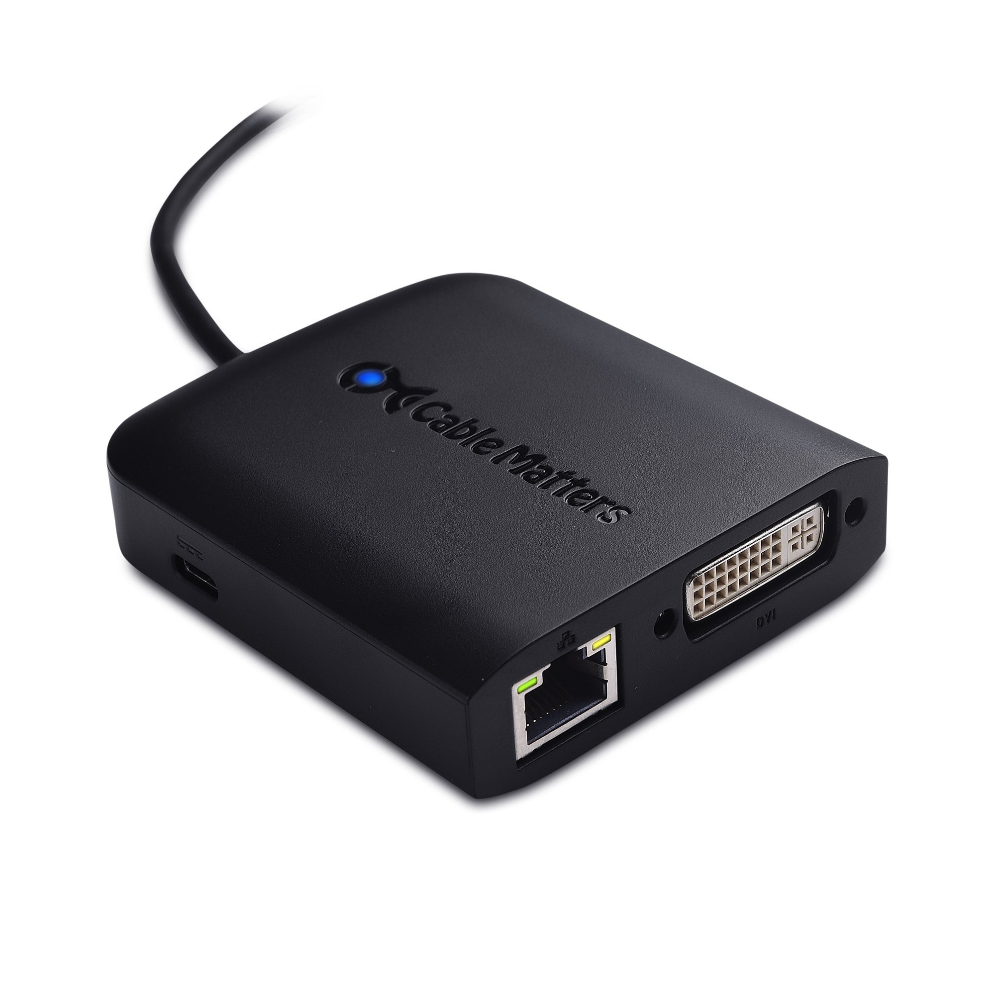 Cable Matters USB C Multiport Adapter (USB C Hub with DVI), 2X USB 3.0, Gigabit Ethernet, and 60W Charging - USB-C and Thunderbolt 4 / USB4 / Thunderbolt 3 Port Compatible with MacBook Pro, Dell XPS
