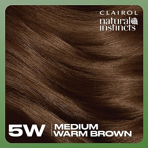 Clairol Natural Instincts Demi-Permanent Hair Dye, 5W Medium Warm Brown Hair Color, Pack of 1