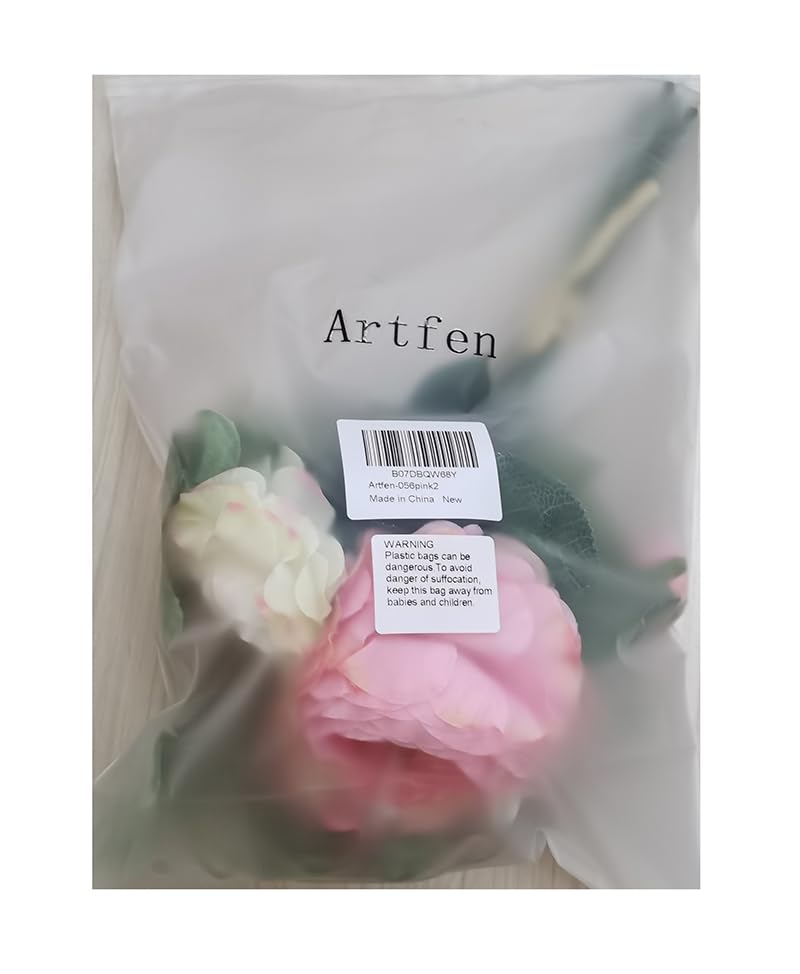 Artfen Artificial Flowers Fake Silk Hydrangea Flower Simulation Hand Tied Bouquet Lu Lotus Bouquet for Home Hotel Office Wedding Party Garden Craft Art Decor Approx 8.5" in Diameter Pink 2