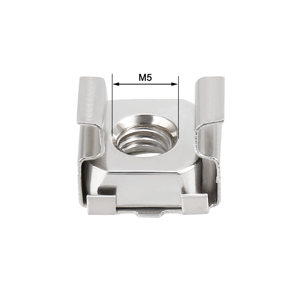 uxcell 35 Pack, M5 Cage Nut, 304 Stainless Steel for Server Shelf Cabinet