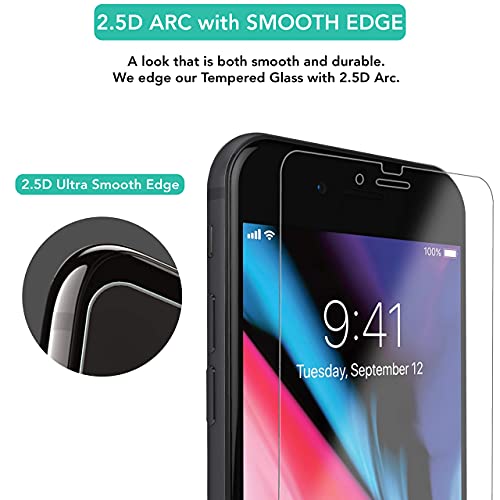 iSOUL [4 Pack] Screen Protector for iPhone SE 3/2 (2022/2020)/ 8/7/6s/6 Tempered Glass Film 9H HD, 2.5D Edge 4.7 inch [3D Touch] [Compatible with Apple SE iPhone 2nd 3rd Gen]