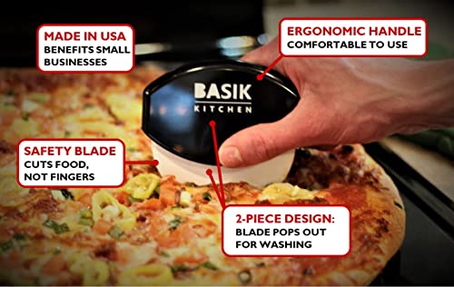 Basik Kitchen Safety Slicer - Snap-Apart Pizza Cutter/Kitchen Slicer - Dishwasher Safe