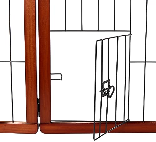 Carlson Pet Products Design Paw Extra Tall 62-Inch Super Wide 3 Panel Premium Wooden Pet Gate,Brown