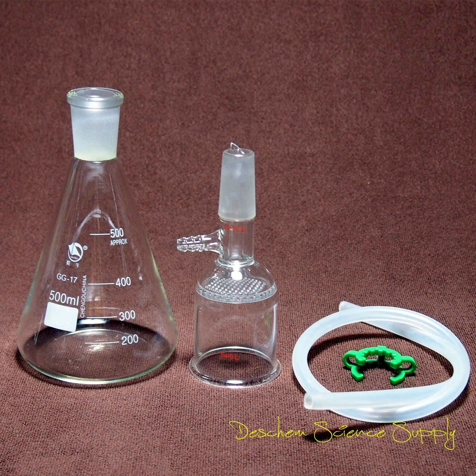 Deschem 500ml,24/40,Suction Filtration Device,47mm Buchner Funnel & Glass Flask