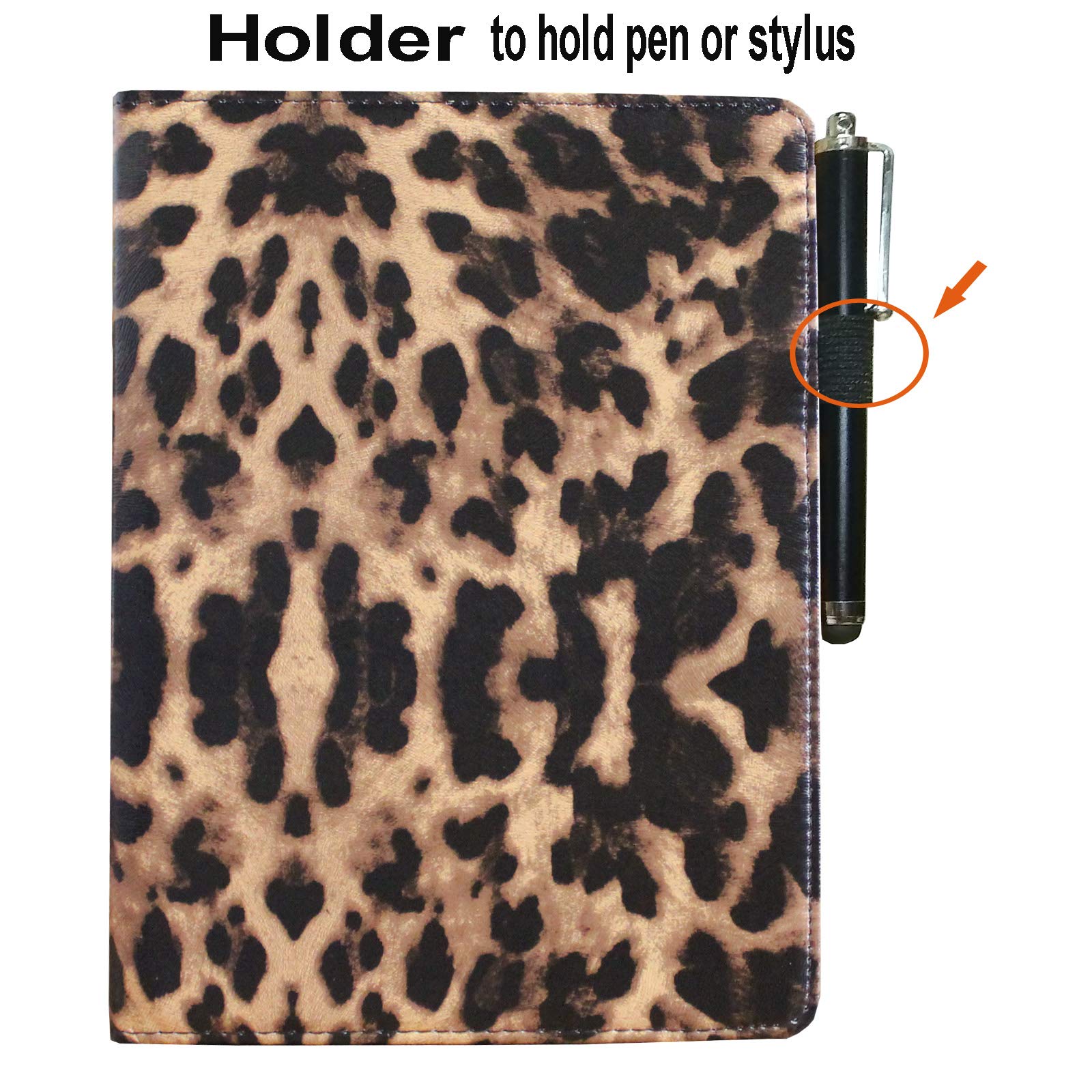 JYtrend Smart Case for iPad 5th / 6th Generation (9.7") with Pencil Holder, Rotating Stand Magnetic Auto Wake Up/Sleep Cover for 2017/2018 iPad 9.7 Model A1893 A1954 A1822 A1823 (Leopard)