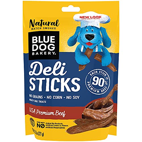 Blue Dog Bakery, Natural Dog Treats, Beef Sticks, Grain Free, USA Beef 7.8oz (1 Count)