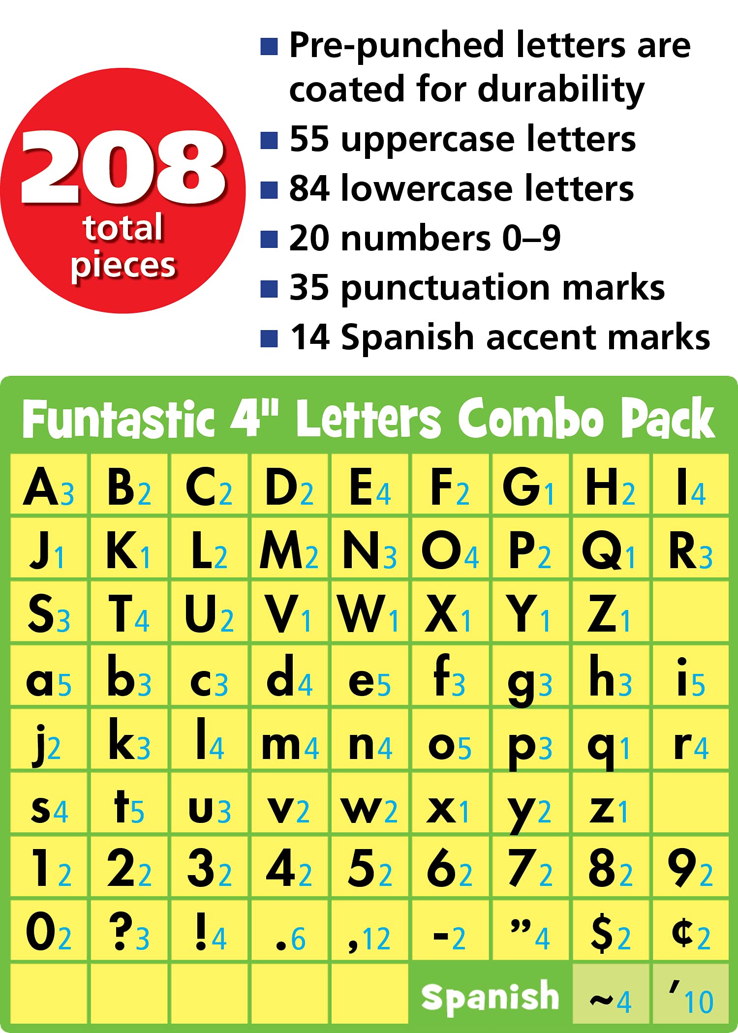 Teacher Created Resources Iridescent Funtastic 4" Letters Combo Pack (TCR8708)