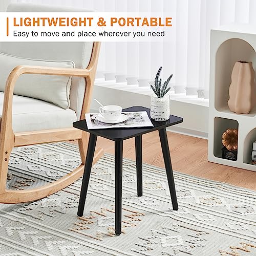 Apicizon Small End Table, Accent Wooden Side Table, Modern Nightstand Bedside Table for Bedroom, Living Room, Small Spaces, Nursery, Easy Assembly, Black