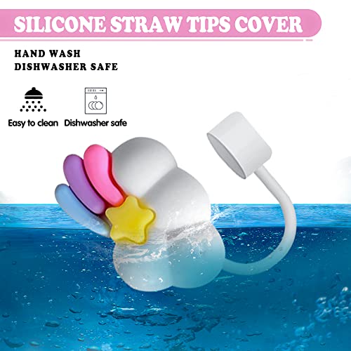 6Pack Straw Covers Compatible with Stanley 30&40 Oz Tumbler&Simple Modern 40 oz Trek Tumbler,Soft Silicone Straw Tip Toppers, Straw Protectors Cap, Reusable Drinking Straw Covers for 10mm Straws