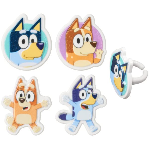 Bluey So Much Fun Cupcake Rings Toppers - 24 Count