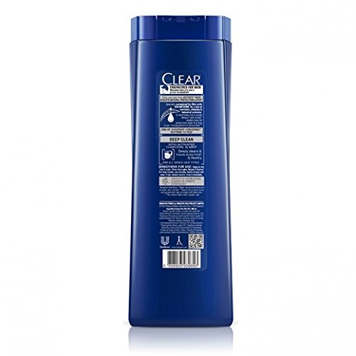 Clear Shampoo Anti Dandruff Deep Clean Activated Charcoal and Mint 400Ml/13.52Oz (Deep Cleanse, 6X400Ml/13.52Oz)