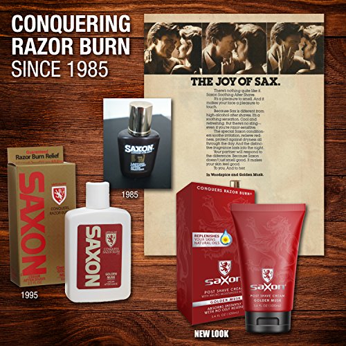 Saxon Post Shave Cream with Micro Moisturizing and Conditioning Beads, Golden Musk
