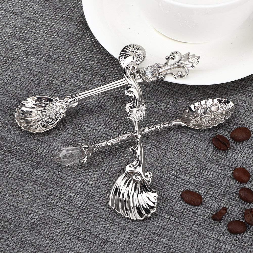 6PCS Coffee Spoons, Tiny Spoons Vintage Carved Coffee Spoon Creative Tableware Espresso Spoons Small Tea Spoons Mixing Spoons Mini Dessert Spoons Teaspoons Candy Spoons Cocktail Spoon for Coffee Bar
