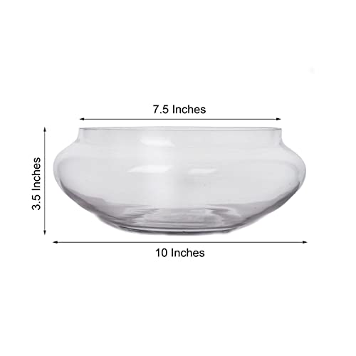 Efavormart Clear Floating Candle Glass Vase Bowls for Wedding Party Birthday Centerpieces Home Decorations Supplies - 10"